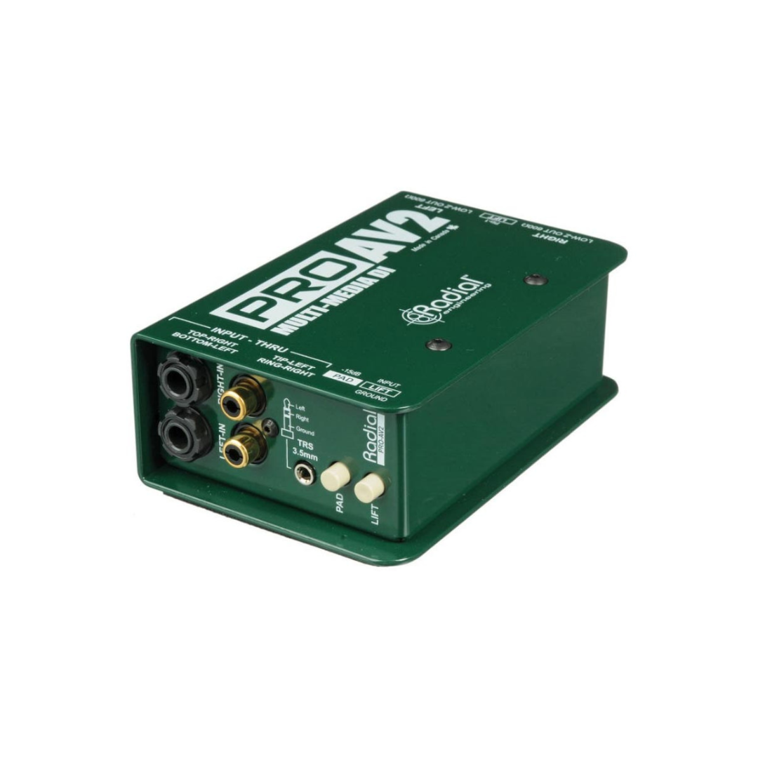 Radial AV2 Passive Stereo DI Box | HIRE AUDIO VISUAL PRODUCTION